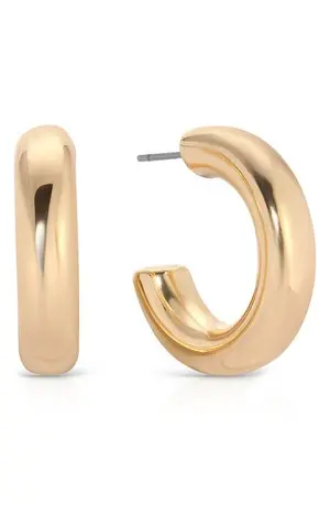 Ettika Small Thick Hoop Earrings - Gold
