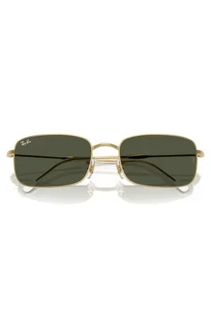 Ray-ban 59mm Rectangle Sunglasses - Gold Flash
