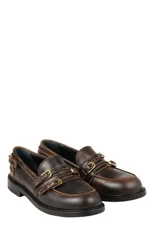 Sandro Distressed Leather Loafers