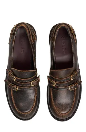 Sandro Distressed Leather Loafers