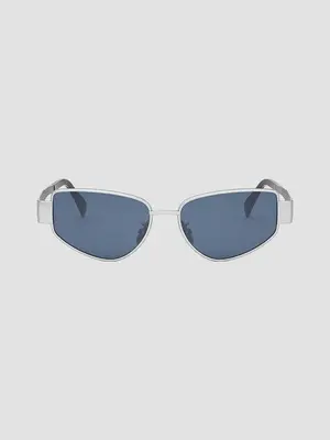 Celine Triomphe 55mm Cat-eye Sunglasses - Blue Silver
