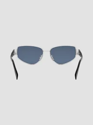Celine Triomphe 55mm Cat-eye Sunglasses - Blue Silver