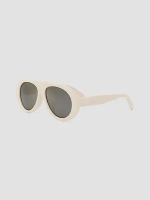 Celine Après Ski 55mm Pilot Sunglasses - Ivory