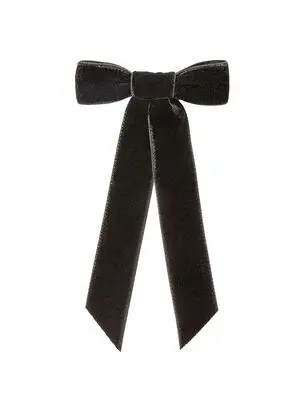 JENNIFER BEHR Core Velvet Bow Barrette - Black