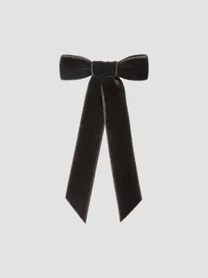 JENNIFER BEHR Core Velvet Bow Barrette - Black