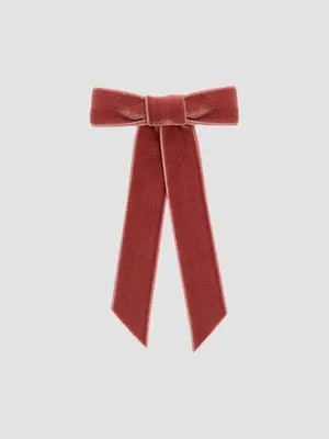 JENNIFER BEHR Core Velvet Bow Barrette - Pink