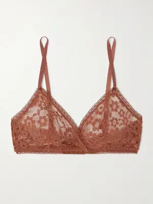 ERES Marguerite Espiegle Stretch-corded Lace Soft-cup Triangle Bra - Brown