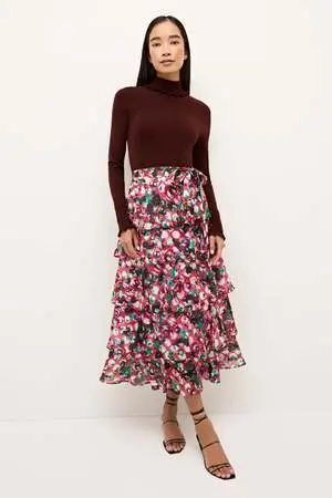 MARIE OLIVER Adler Printed Midi Skirt