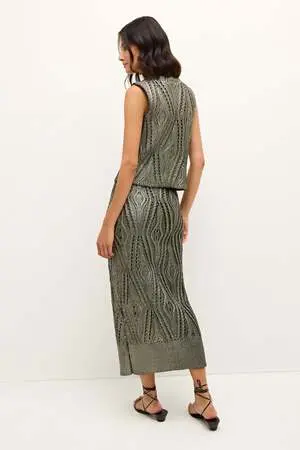 MARIE OLIVER Regina Metallic Knit Skirt