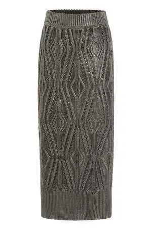 MARIE OLIVER Regina Metallic Knit Skirt