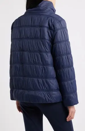 Eileen Fisher High Collar Puffer Coat