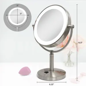 ZADRO Laguna Lighted Makeup Mirror With 10x/1x Magnifications - Chrome
