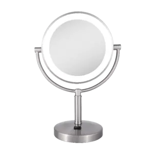 ZADRO Laguna Lighted Makeup Mirror With 10x/1x Magnifications - Satin Nickel