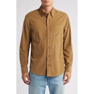 SCHOTT Pinwale Corduroy Button Down Shirt - Khaki
