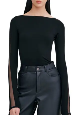 MARCELLA Illa Mesh Trim Top