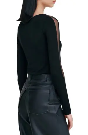 MARCELLA Illa Mesh Trim Top