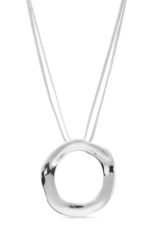 Ettika Open Circle Statement Necklace - Silver