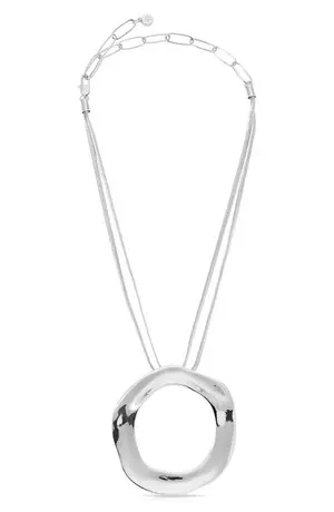 Ettika Ettika Open Circle Statement Necklace Silver