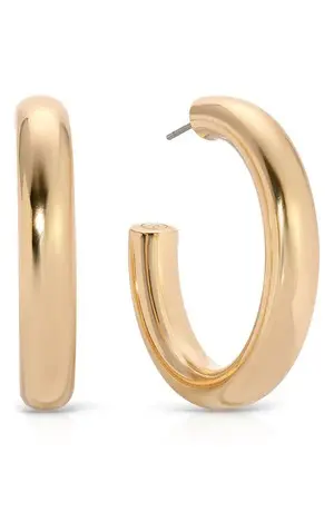 Ettika Medium Thick Hoop Earrings - Gold