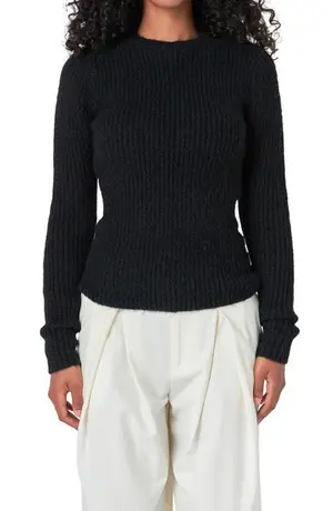 Endless Rose Ribbed Crewneck Pullover