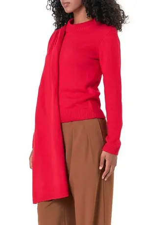 Endless Rose Scarf Detail Crewneck Sweater