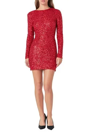 Endless Rose Sequin Mini Dress - Red