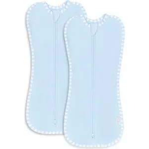 COMFY CUBS Easy Zipper Swaddle Blankets - Blue