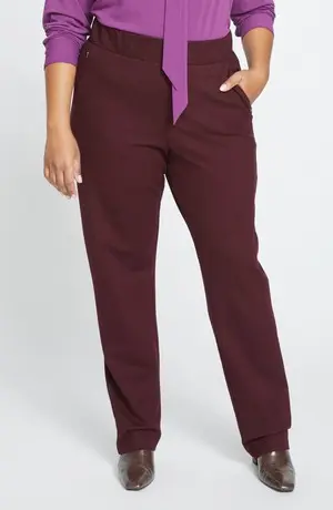 Universal Standard Smart Ponte Pants - Black Cherry