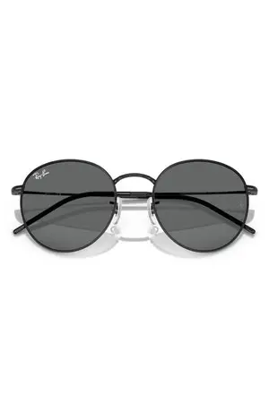 Ray-ban Reverse Phantos 55mm Round Sunglasses - Black