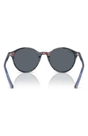Ray-ban Phantos 53mm Round Sunglasses - Blue