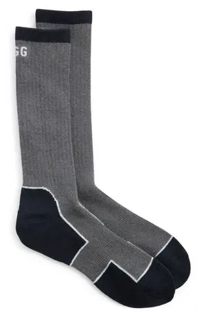 UGG UGG(r) Lockhart Wool-Blend Boot Socks Charcoal/tar