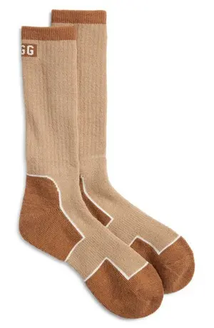 UGG Lockhart Wool-blend Boot Socks - Sand/chestnut