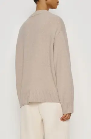 REFORMATION Cove Oversized Crewneck Cashmere Blend Sweater - Wheat
