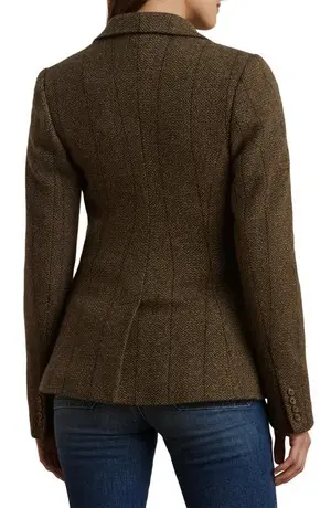 Ralph Lauren Wool-blend Herringbone Tweed Blazer
