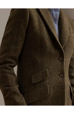 Ralph Lauren Wool-blend Herringbone Tweed Blazer