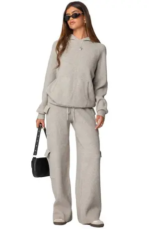 EDIKTED Wynter Low Rise Drawstring Cargo Sweater Pants