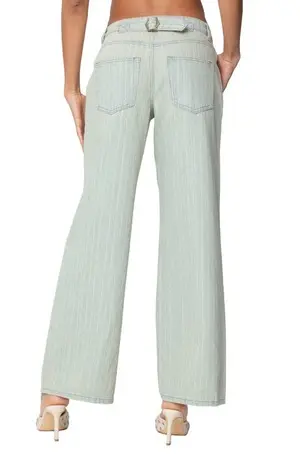 EDIKTED Lannah Textured Wide Leg Jeans