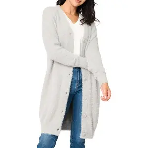 GIBSONLOOK Eyelash Cozy Cardigan - Silver