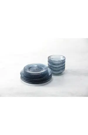 FORTESSA Archie 12-piece Glass Dinnerware Set - Dusk