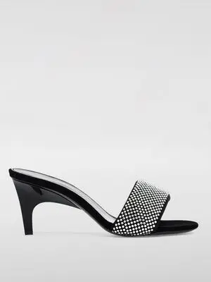 Attico Embellished Heeled Mules - Silver