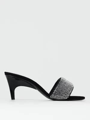 Attico Embellished Heeled Mules - Silver
