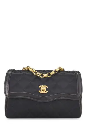 Chanel Quilted Satin Curved Flap Bag
