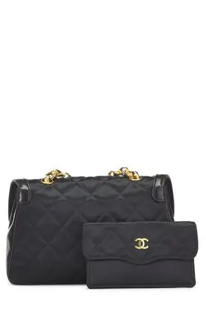 Chanel Quilted Satin Curved Flap Bag