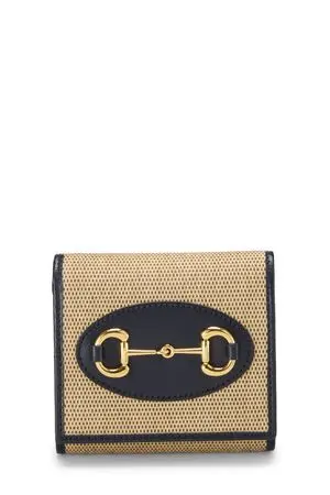 Gucci Canvas Horsebit Compact Wallet - Navy