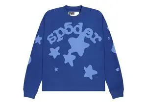 SP5DER Beluga Heavyweight Long Sleeve Tee Shirt - Blue