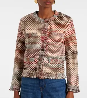 Veronica Beard Sariyah Cotton And Wool-blend Knit Jacket - Multicoloured