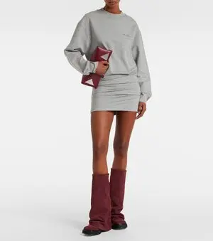 Attico Cotton-blend Jersey Hooded Dress - Grey