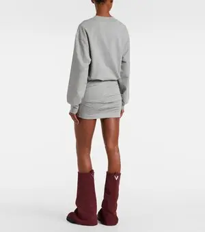 Attico Cotton-blend Jersey Hooded Dress - Grey