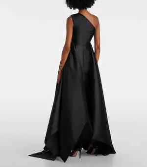 Solace London One-shoulder Twill Gown