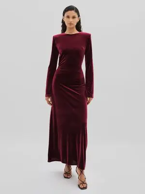 UNDRESS CODE Open-back Velvet Maxi Dress